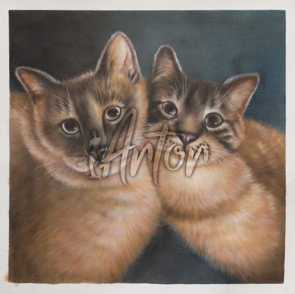 Two Cats Portrait - iArtor.com